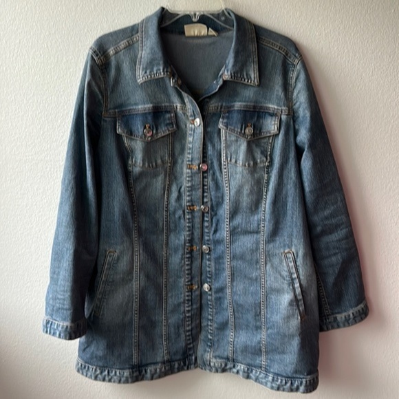 Chico's | Jackets & Coats | Chicos Jacket Denim Size 6 To 18 Oversized ...